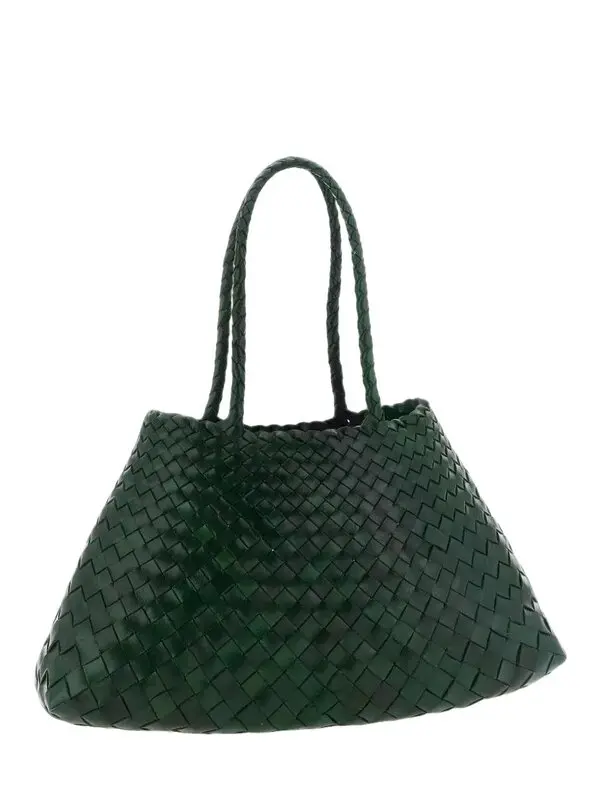 Dragon Diffusion Big Santa Croce Woven Leather Shoulder Bag - Green