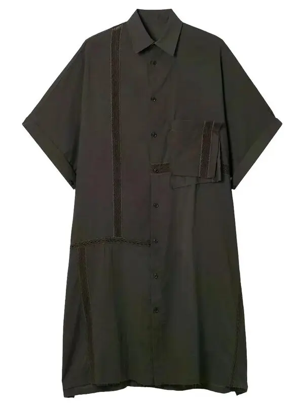 Y’s Patch-pocket Midi Shirt Dress - Grey