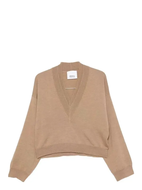 Erika Cavallini V-neck Drop-shoulder Sweater - Neutrals