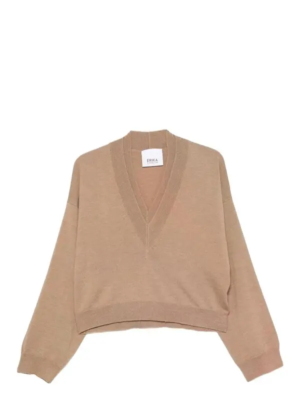 Erika Cavallini V-neck Drop-shoulder Sweater - Neutrals
