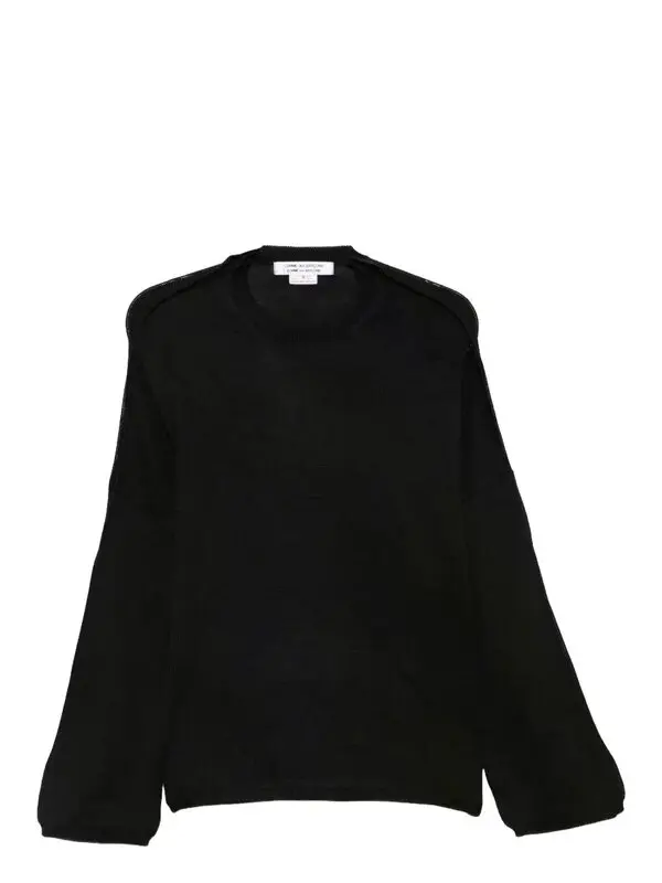 Comme Des Garçons Crew-neck Drop-shoulder Sweater - Black