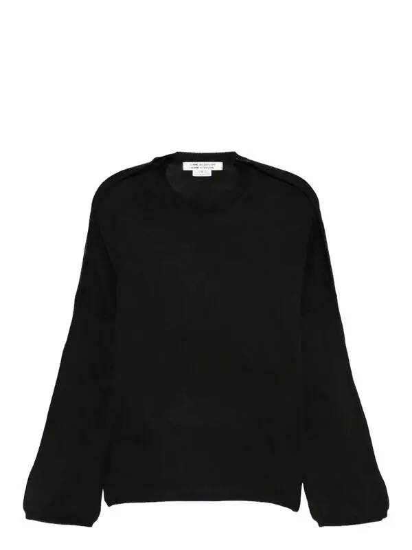 Comme Des Garçons Crew-neck Drop-shoulder Sweater - Black