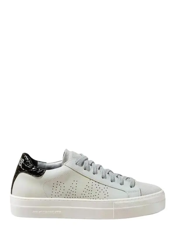 P448 Thea Perforated Leather Sneakers - White