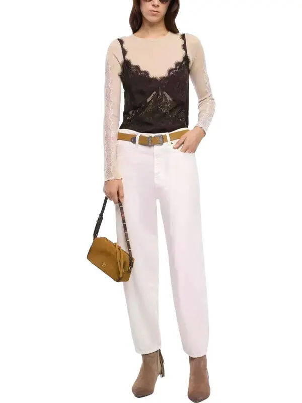 Pinko Egg-fit Cotton Bull Trousers - Neutrals