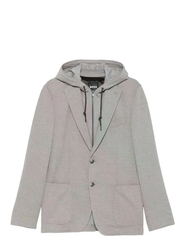 BOSS C-hanry Hooded Single-breasted Jacket - Grey