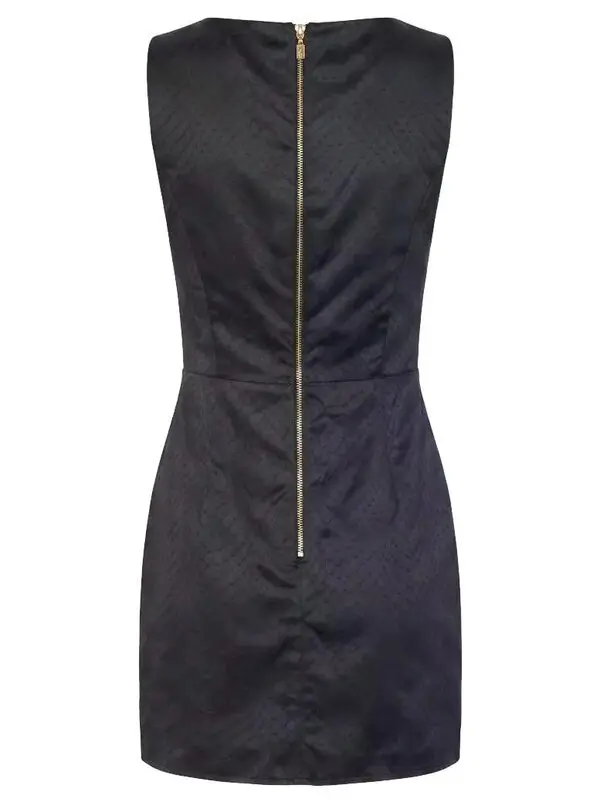 Elisabetta Franchi Taffeta Mini Dress With Fish Scale Pattern - Black