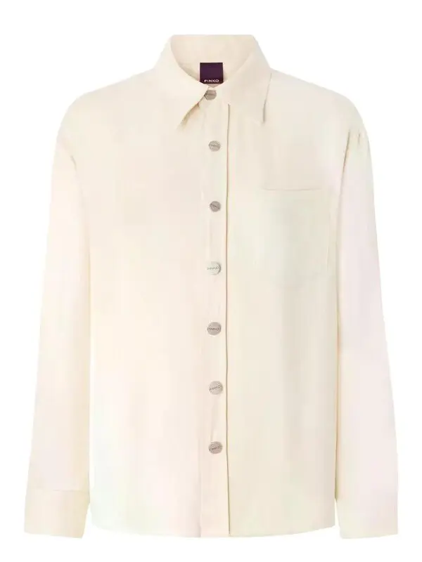 Pinko Shirt In Peachskin-feel Twill - Neutrals