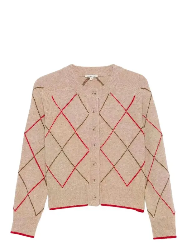 MOISMONT Argyle-knit Cardigan - Neutrals