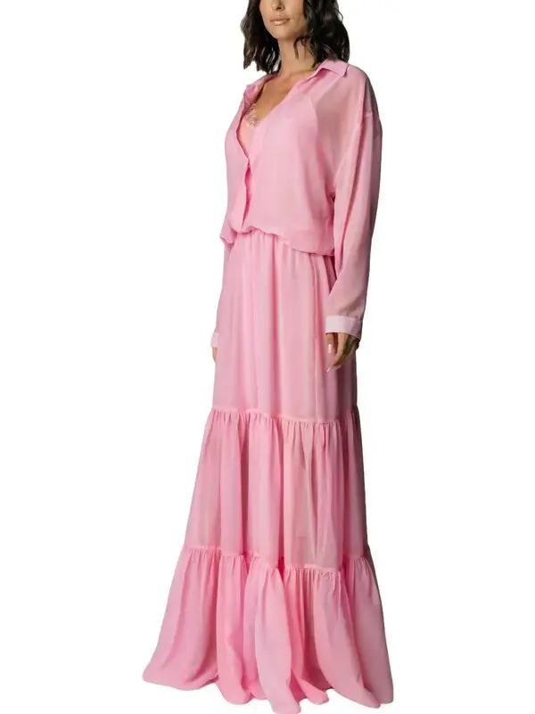 MIAU BY CLARA ROTESCU Tiered Maxi Dress - Pink