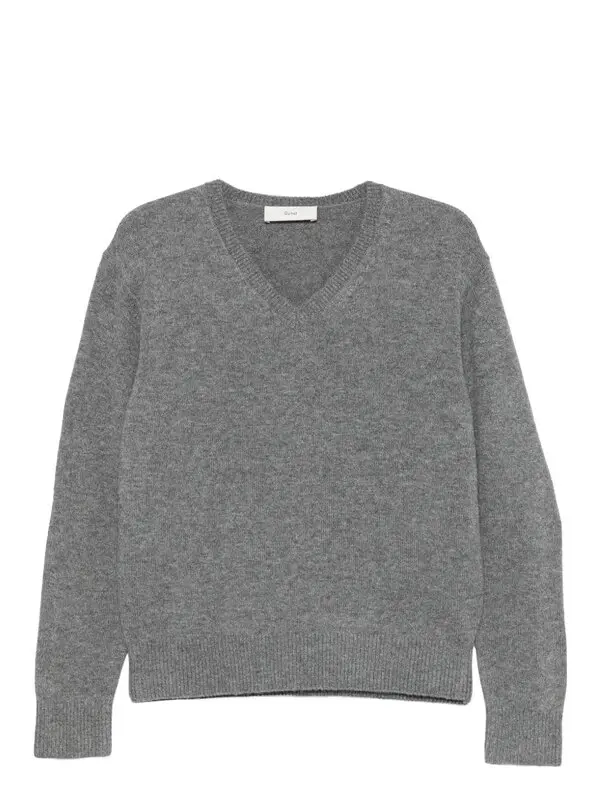 DUNST V-neck Knitted Sweater - Grey