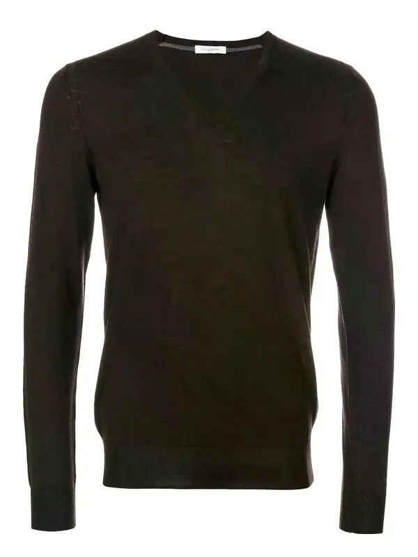 PAOLO PECORA V-neck Jumper - Brown