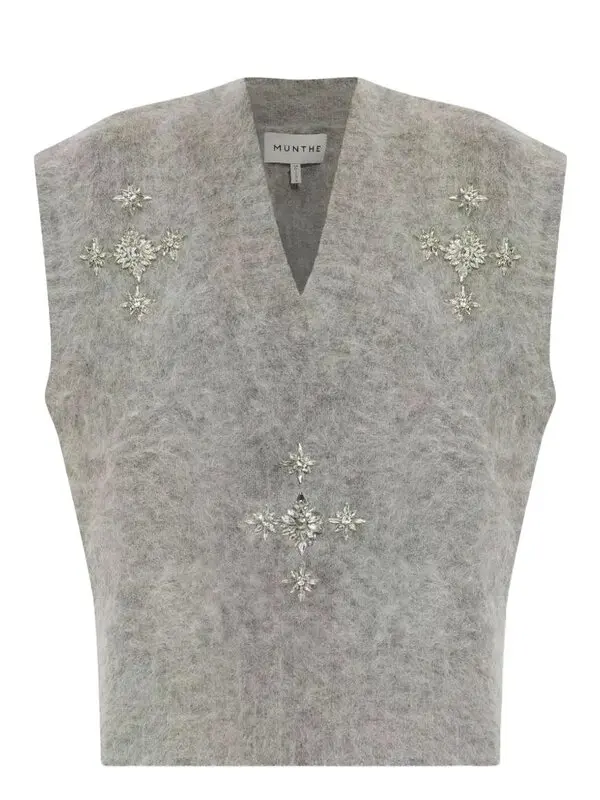 Munthe Vurulia Crystal-embellished Vest - Grey