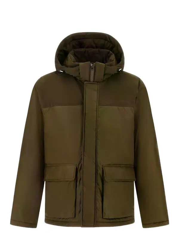 Herno Panelled Hooded Parka Coat - Brown