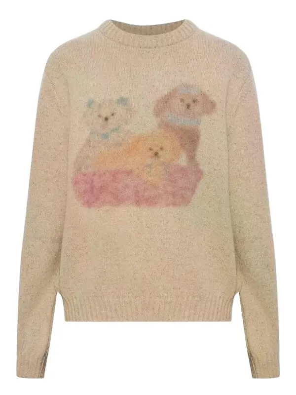CARNE BOLLENTE Graphic-print Crew-neck Sweater - Neutrals