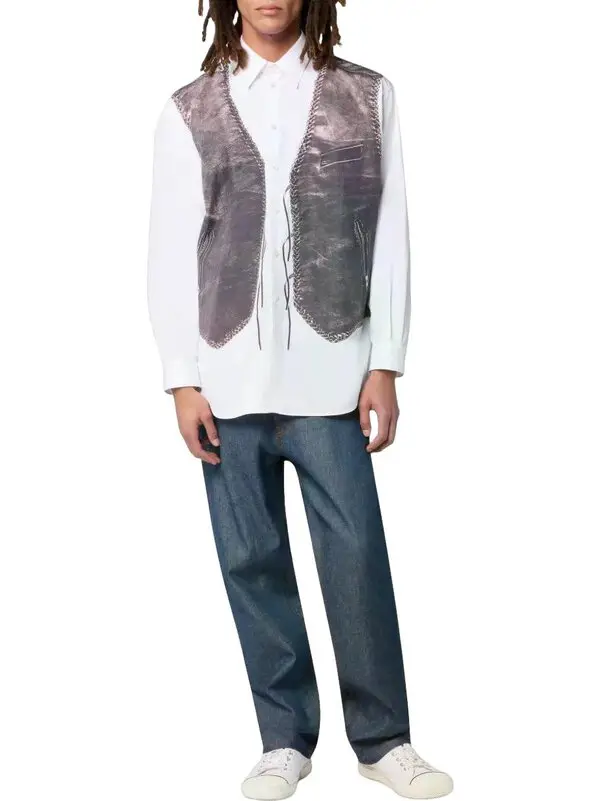 Moschino Printed Cotton Poplin Shirt - White