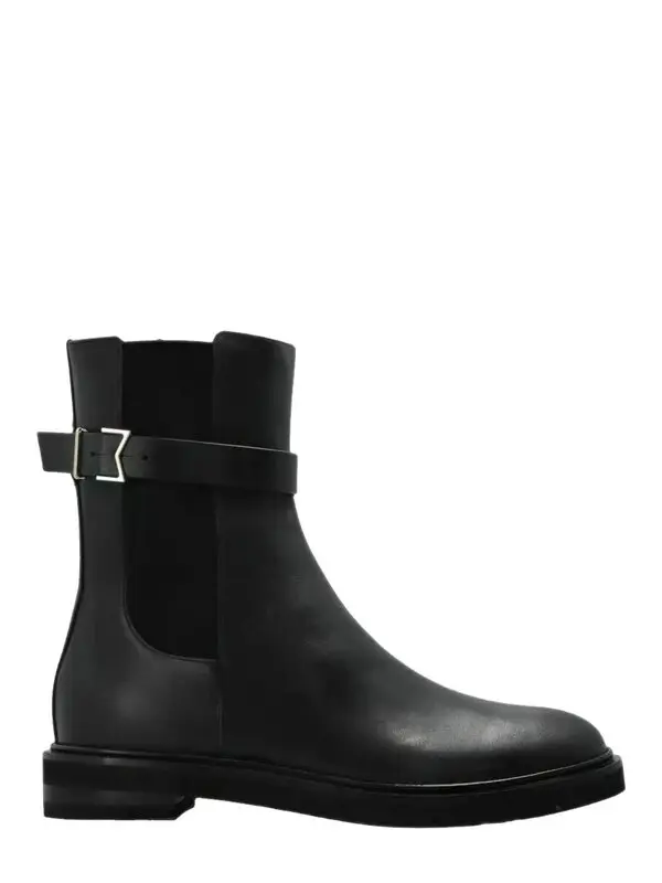 Max Mara Apio Buckle-strap Leather Chelsea Boots - Black
