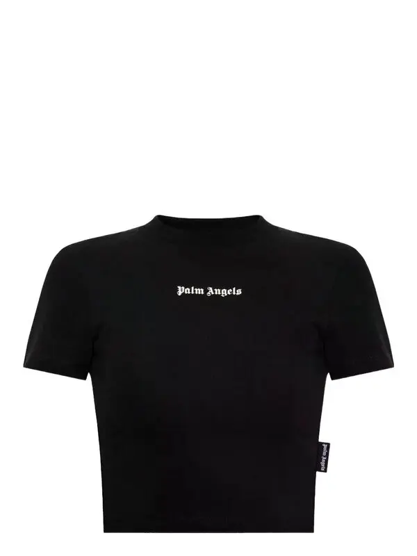 Palm Angels Logo-print Crop Top - Black