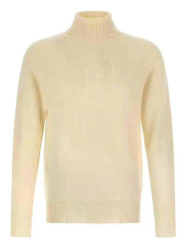 MA'RY'YA High-neck Side-slit Sweater - Neutrals