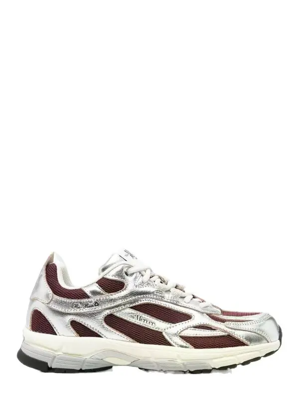 THE MERCER BRAND Re-run Metallic Leather Sneakers - Silver