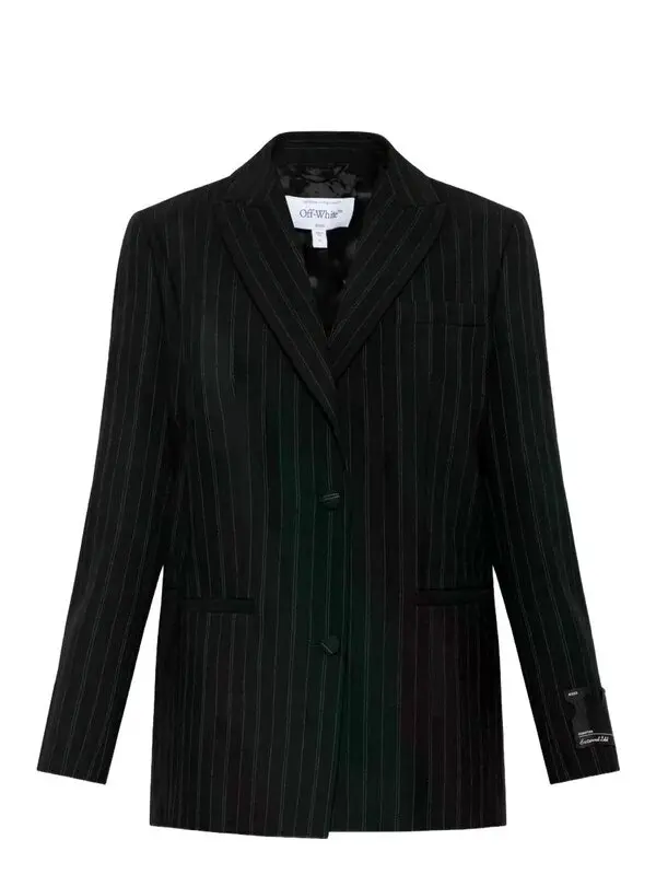 Off-White Pinstripe-pattern Blazer - Black