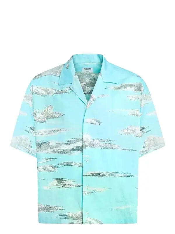 Moschino Archive Clouds Cotton-poplin Shirt - Blue