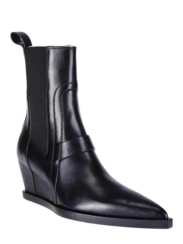 Rick Owens Sharp Wedge Wedge Ankle Boots - Black