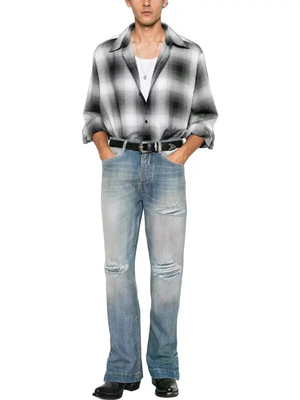 Amiri Distressed Flared Jeans - Blue