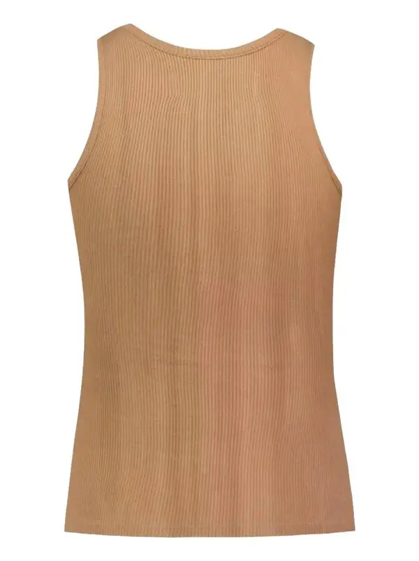 VIVIENNE WESTWOOD 90s Ribbed-knit Logo-embroidered Tank Top - Neutrals