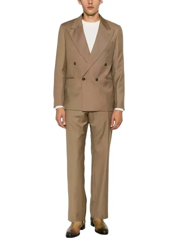 EPOCA Double-breasted Peak-lapel Suit - Neutrals