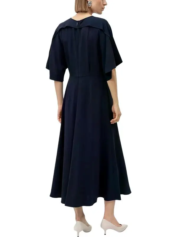 BOSS Long Office Dress In Stretch Crepe - Blue