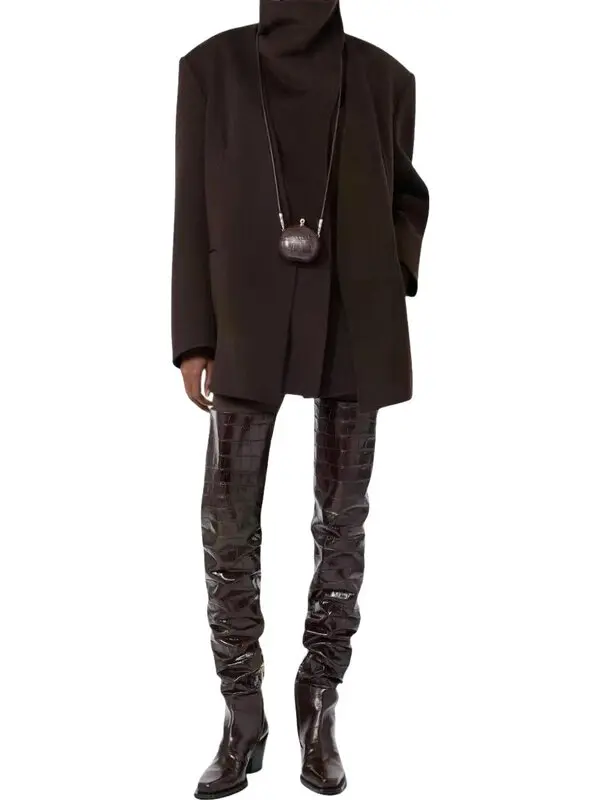 Sportmax High-neck Virgin Wool Jacket - Brown
