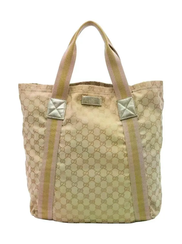 Gucci 2016-2026 Gg Canvas Web Tote Bag - Neutrals