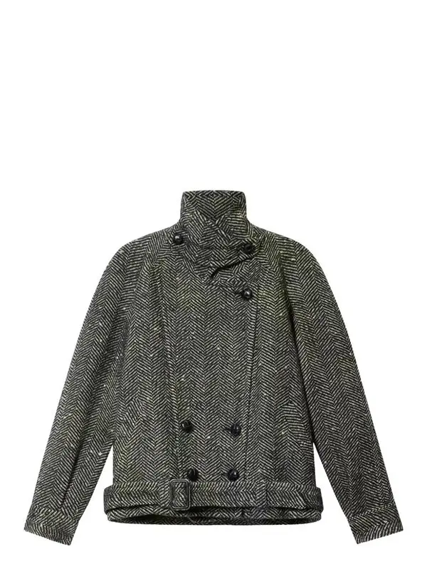 Isabel Marant Étoile Herringbone Elvane Coat - Black