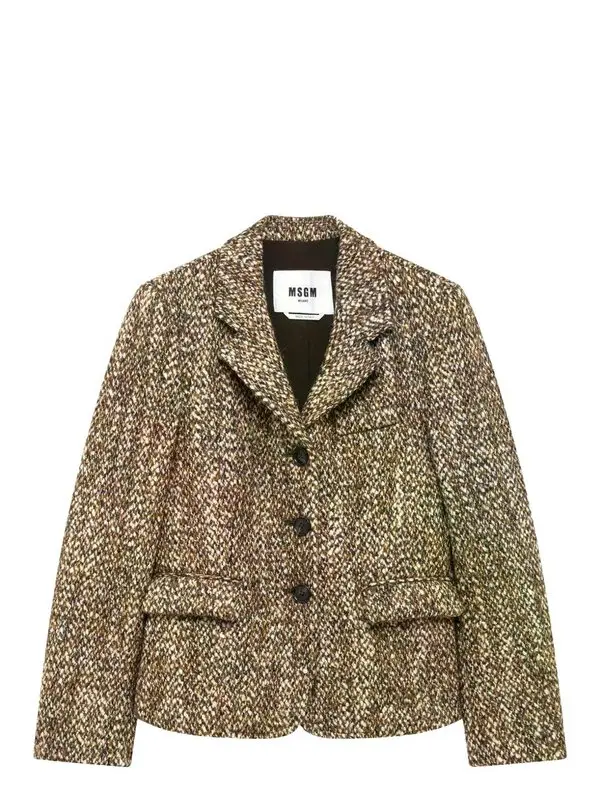 MSGM Single-breasted Jacket - Brown