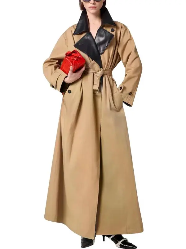 MSGM Belted Trench Coat - Neutrals