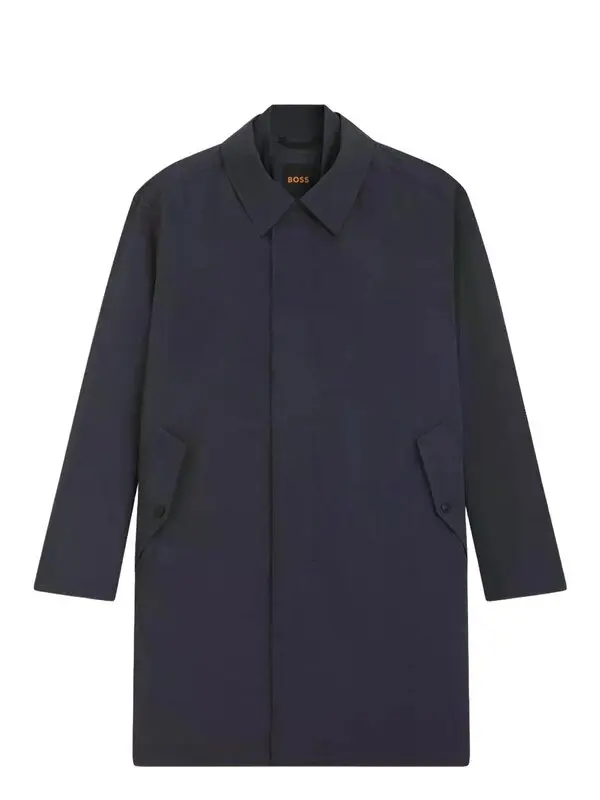 BOSS Single-breasted Raincoat - Blue