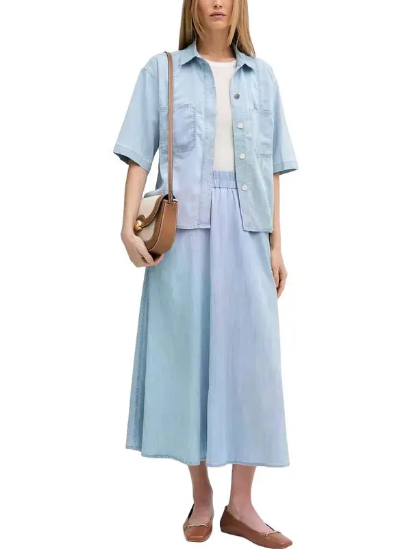 MARC AUREL Button-up Short-sleeve Shirt - Blue