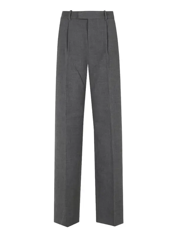 SELF-PORTRAIT Pleated Straight-leg Trousers - Grey