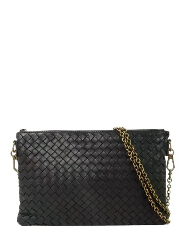 Bottega Veneta Intrecciato Chain Shoulder Bag - Black