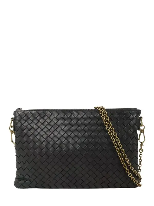 Bottega Veneta Intrecciato Chain Shoulder Bag - Black
