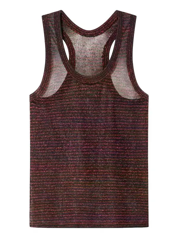 Isabel Marant Étoile Cevara Striped Lurex Knit Tank Top - Black