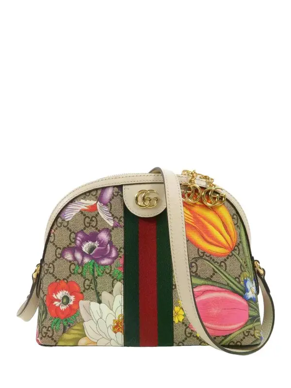 Gucci Ophidia Gg Flora Shoulder Bag - Neutrals