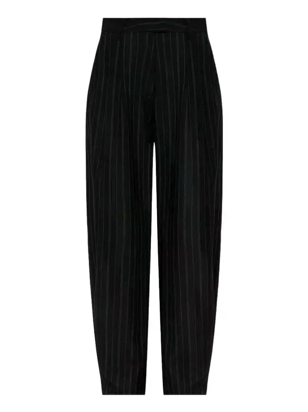 Off-White Pinstriped Trousers - Black