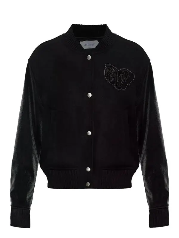 Off-White Logo-patch Bomber Jacket - Black