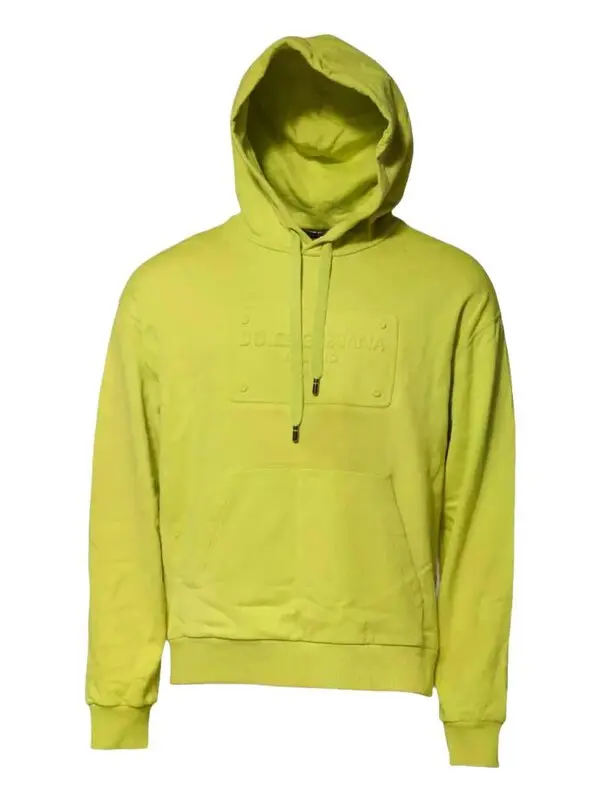 Dolce & Gabbana Logo-embossed Cotton Hoodie - Green