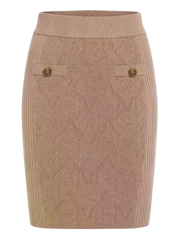 Guess Hermione Monogram-pattern Midi Skirt - Neutrals