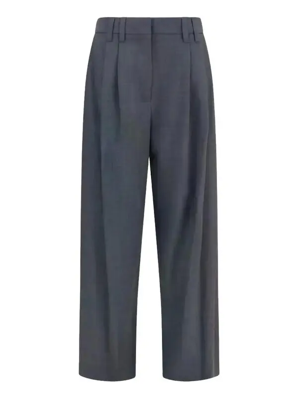 Brunello Cucinelli Monili-detail Tailored Trousers - Grey