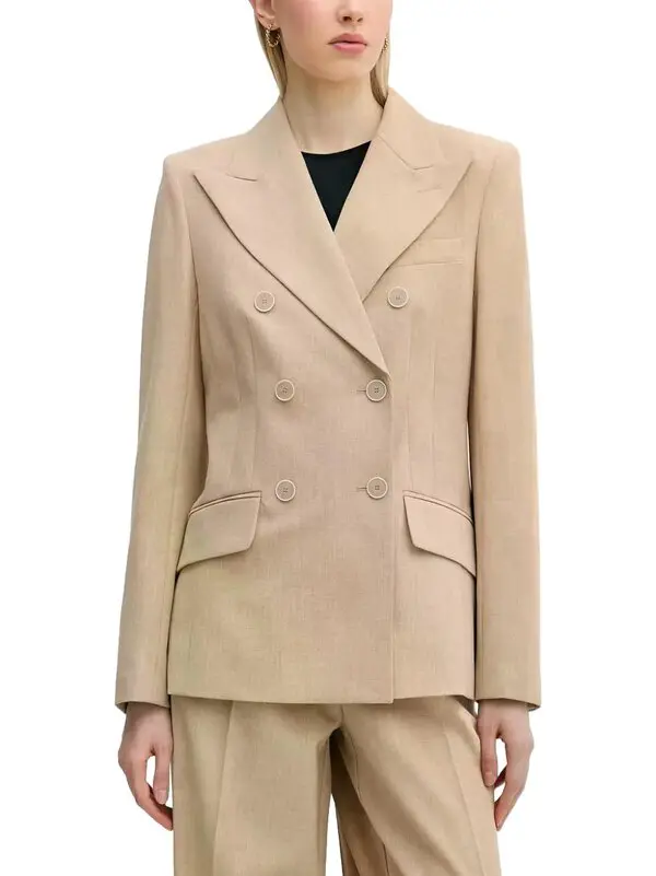 MARC AUREL Double-breasted Peak-lapel Blazer - Neutrals