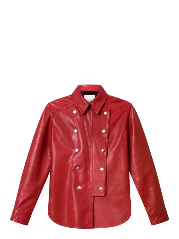 Isabel Marant Étoile Valdy Snap-button Leather Shirt - Red
