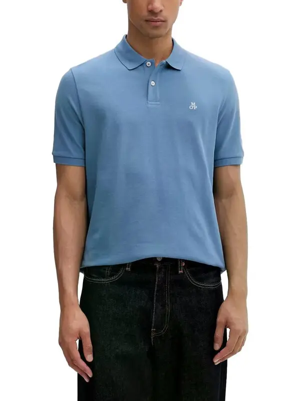 Marc O'polo Logo-embroidered Piqué Polo Shirt - Blue